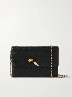 Bottega Veneta Intrecciato Leather Pouch - Black