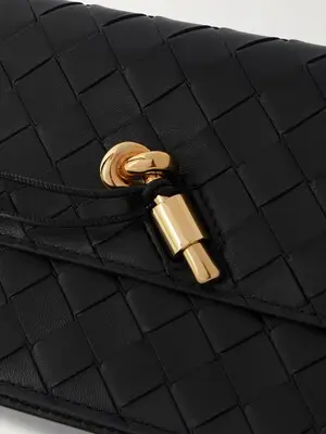 Bottega Veneta Intrecciato Leather Pouch - Black