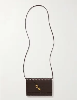 Bottega Veneta Intrecciato Leather Pouch Dark Brown