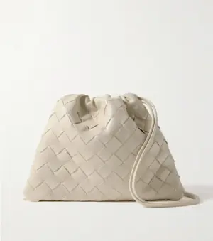 Bottega Veneta Intrecciato Leather Pouch Off-white
