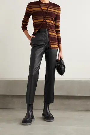 JOSEPH Coleman Leather Slim-fit Pants