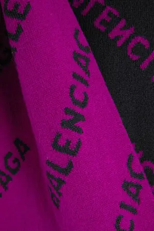 Balenciaga Wool-jacquard Scarf - Purple