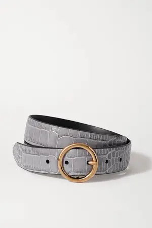Anderson's Croc-effect Leather Belt - Gray