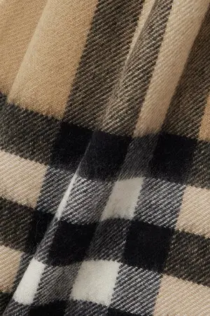Burberry Fringed Checked Cashmere Scarf - Brown