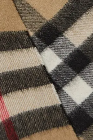 Burberry Net Sustain Fringed Checked Cashmere Scarf