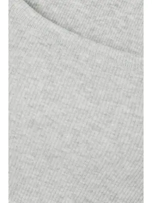 SKIMS Cotton Collection Cropped Ribbed Tank - Gray