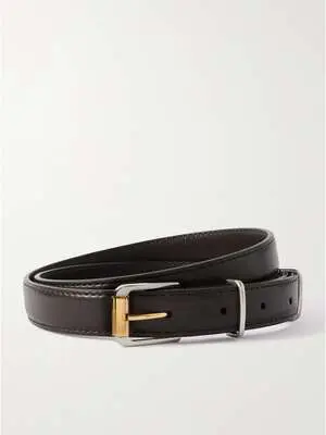 THE ROW Leather Belt - Dark Brown