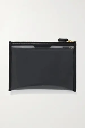 ANYA HINDMARCH Safe Deposit Leather-trimmed Pvc Pouch - Black
