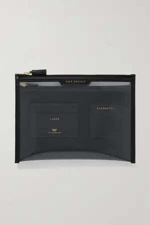 ANYA HINDMARCH Safe Deposit Leather-trimmed Pvc Pouch