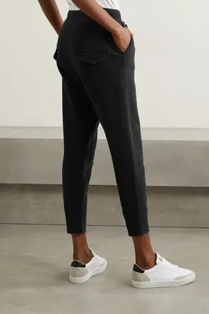 NILI LOTAN Nolan Cropped Track Pants - Black