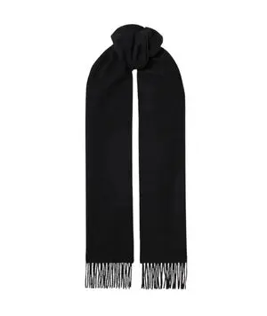 Johnstons Of Elgin Fringed Cashmere Scarf Black