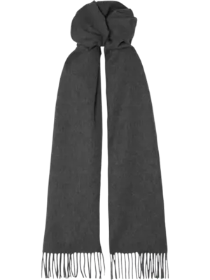 Johnstons Of Elgin Fringed Cashmere Scarf - Gray