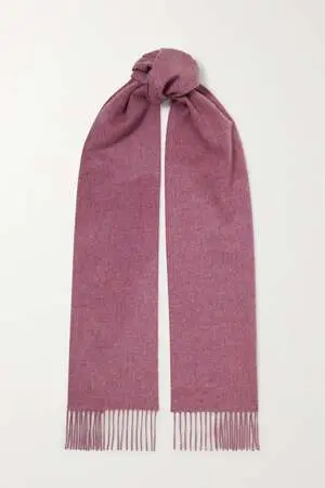 Johnstons Of Elgin Fringed Cashmere Scarf Pink