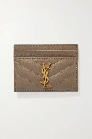 Saint Laurent SAINT LAURENT Monogramme Quilted Cardholder Brown