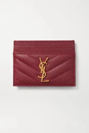 Saint Laurent SAINT LAURENT Monogramme Quilted Cardholder Burgundy