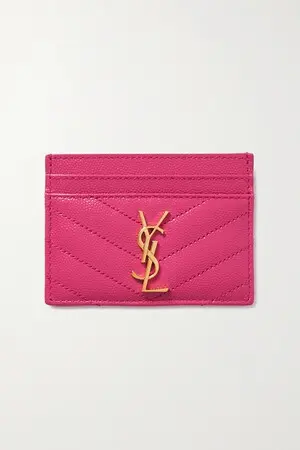 Saint Laurent SAINT LAURENT Monogramme Quilted Cardholder Fuchsia