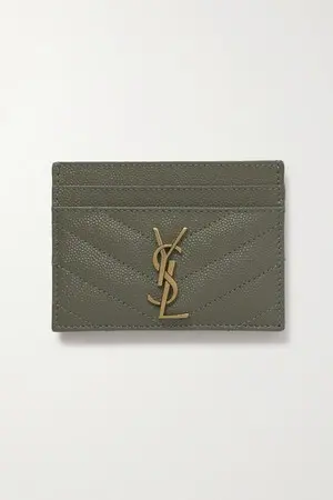Saint Laurent SAINT LAURENT Monogramme Quilted Cardholder Green