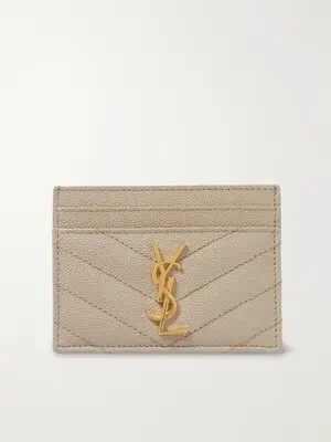 Saint Laurent SAINT LAURENT Monogramme Quilted Cardholder Neutrals