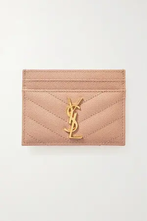 Saint Laurent SAINT LAURENT Monogramme Quilted Cardholder Orange