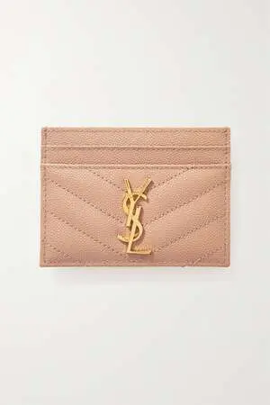 Saint Laurent SAINT LAURENT Monogramme Quilted Cardholder Tan