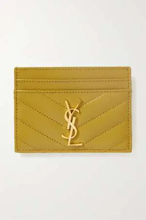 Saint Laurent SAINT LAURENT Monogramme Quilted Cardholder Yellow