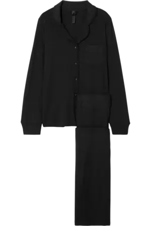 SKIMS Ribbed Stretch-modal Jersey Lounge Set - Black