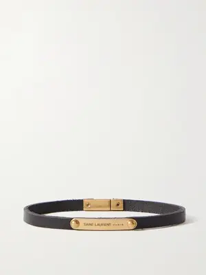 Saint Laurent Leather Bracelet - Black