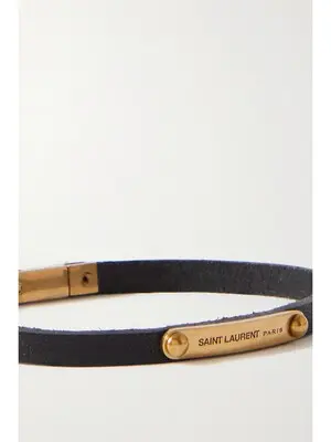Saint Laurent Leather Bracelet - Black