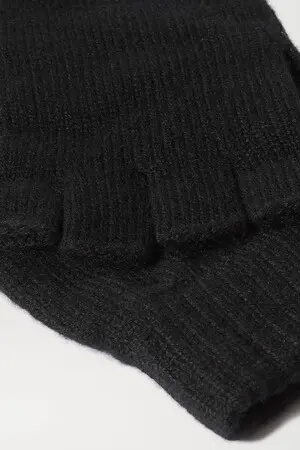 Johnstons Of Elgin Net Sustain Cashmere Fingerless Gloves - Black