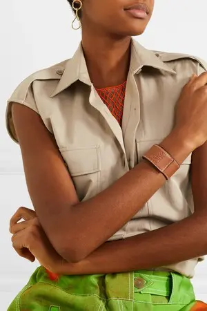 Loewe Logo-embossed Leather Bracelet