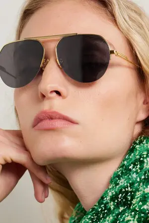 Bottega Veneta Aviator-style Sunglasses - Green