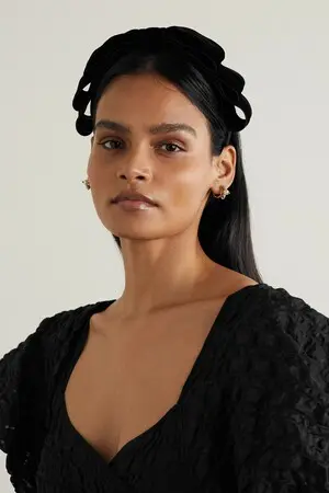 JENNIFER BEHR Katya Bow-embellished Velvet Headband