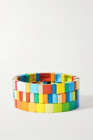 ROXANNE ASSOULIN Rainbow Brite Enamel Bracelets Set