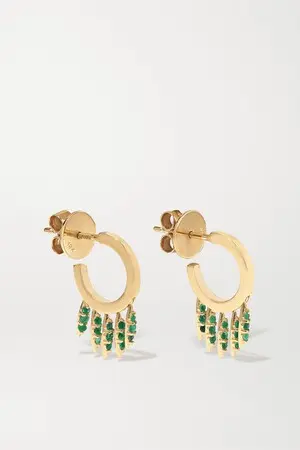 Ileana Makri Grass Mini 18-karat Emerald Earrings