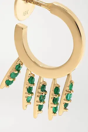 Ileana Makri Grass Mini 18-karat Emerald Earrings