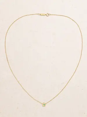 JENNIFER MEYER Mini Daisy Turquoise Necklace