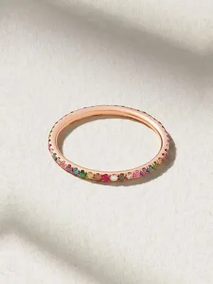 Ileana Makri Ileana Makri Thread 18-karat Rose Gold Multi-stone Ring Multi