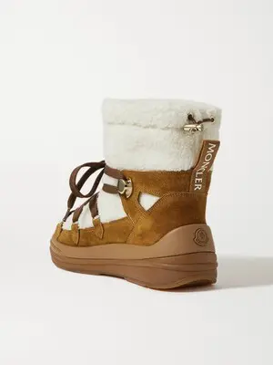 Moncler Insolux Suede And Shearling Snow Boots - Brown