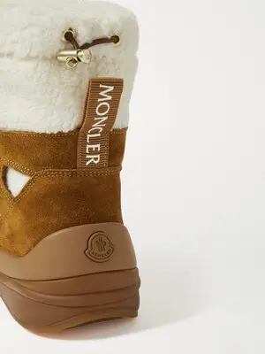 Moncler Insolux Suede And Shearling Snow Boots - Brown