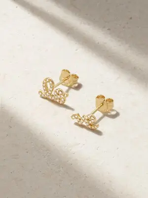 SYDNEY EVAN Love 14-karat Diamond Earrings - Gold