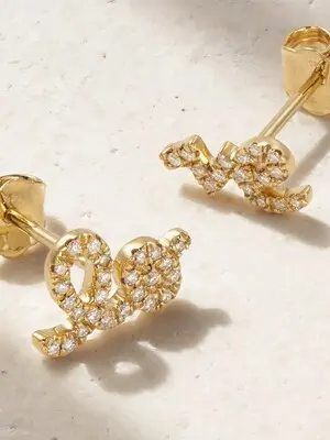 SYDNEY EVAN Love 14-karat Diamond Earrings