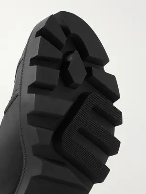 Moncler Corinne Leather And Faux Shearling Ankle Boots