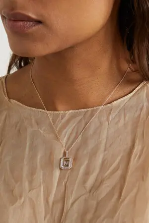 Mateo Initial Quartz Diamond Necklace