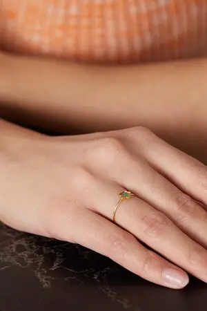 JENNIFER MEYER Mini Daisy 18-karat Turquoise Ring