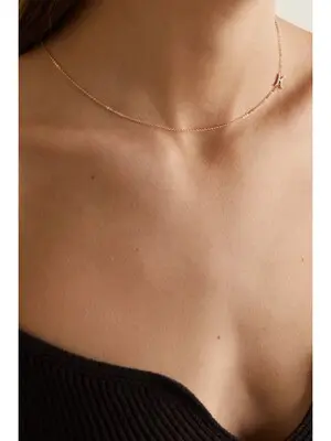 ANITA KO Initial 18-karat Diamond Necklace