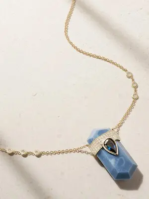 Jacquie Aiche 14-karat -stone Necklace - Blue