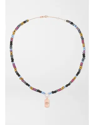 DIANE KORDAS 14-karat Diamond And Beaded Necklace - Purple