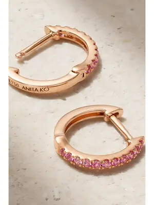 ANITA KO Huggies 18-karat Sapphire Earrings