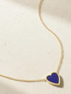 JENNIFER MEYER Mini Heart 18-karat Lapis Lazuli Necklace - Gold