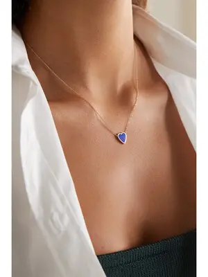 JENNIFER MEYER Mini Heart 18-karat Lapis Lazuli Necklace - Gold